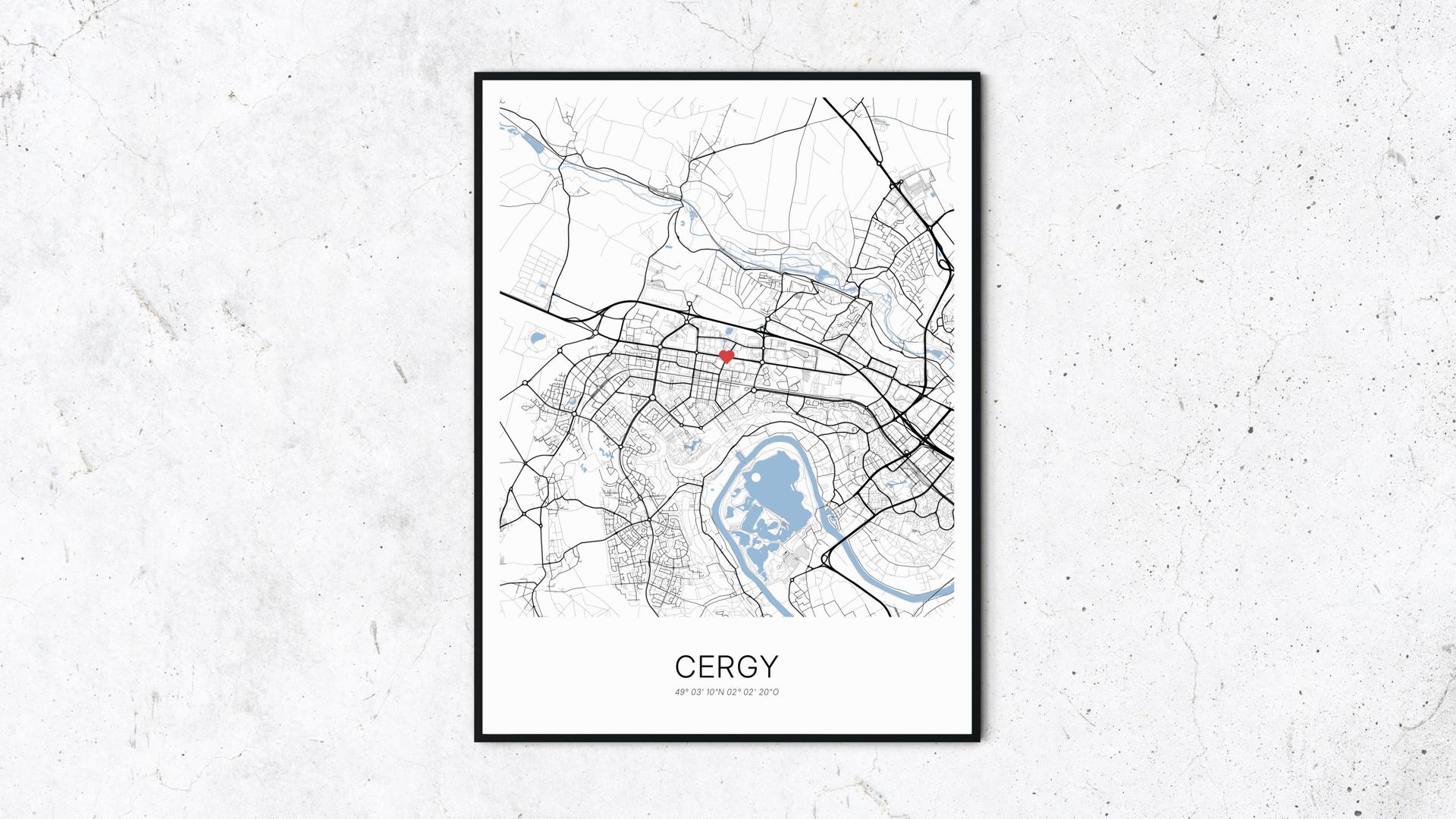 Cartida - Poster von Cergy - Île-de-France - Frankreich