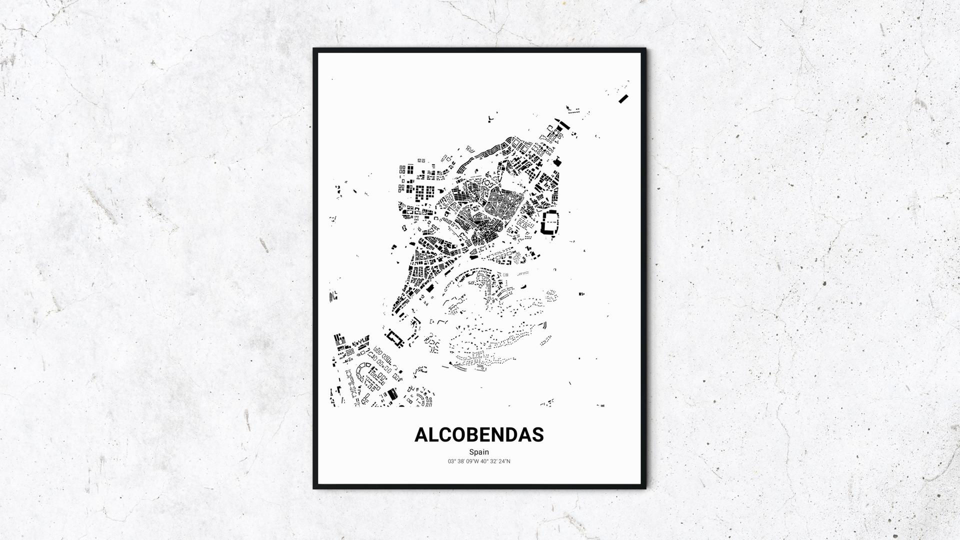 Cartida - Schwarzplan von Alcobendas - Comunidad de Madrid - Spanien