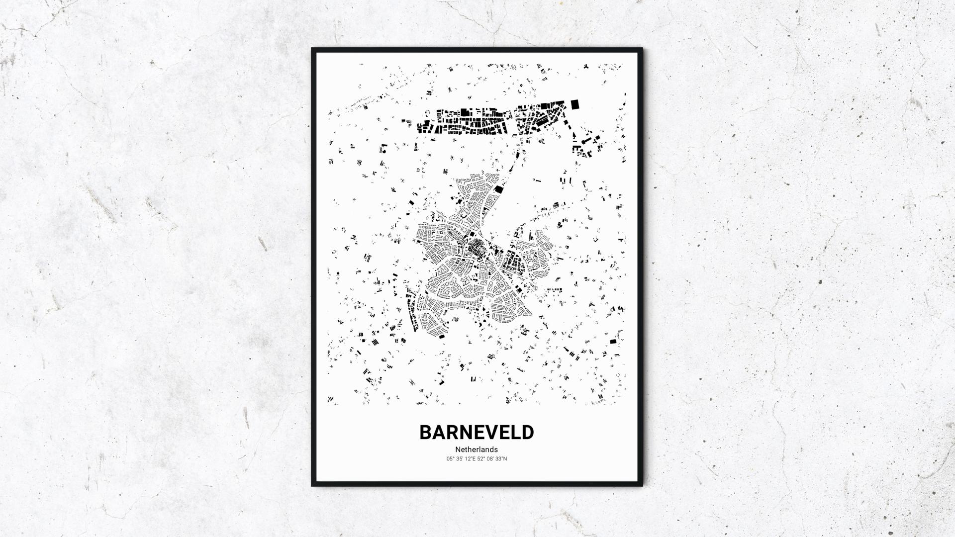 Cartida - Schwarzplan von Barneveld - Gelderland - Niederlande