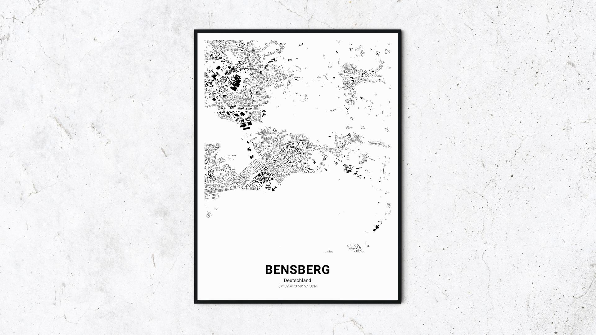 Cartida - Schwarzplan von Bensberg - Nordrhein-Westfalen - Deutschland