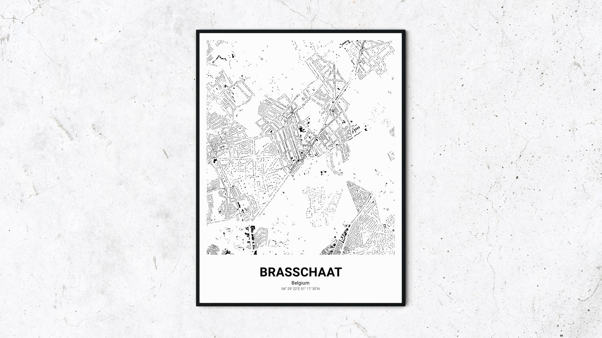Cartida - Schwarzplan von Brasschaat - Vlaanderen - Belgien