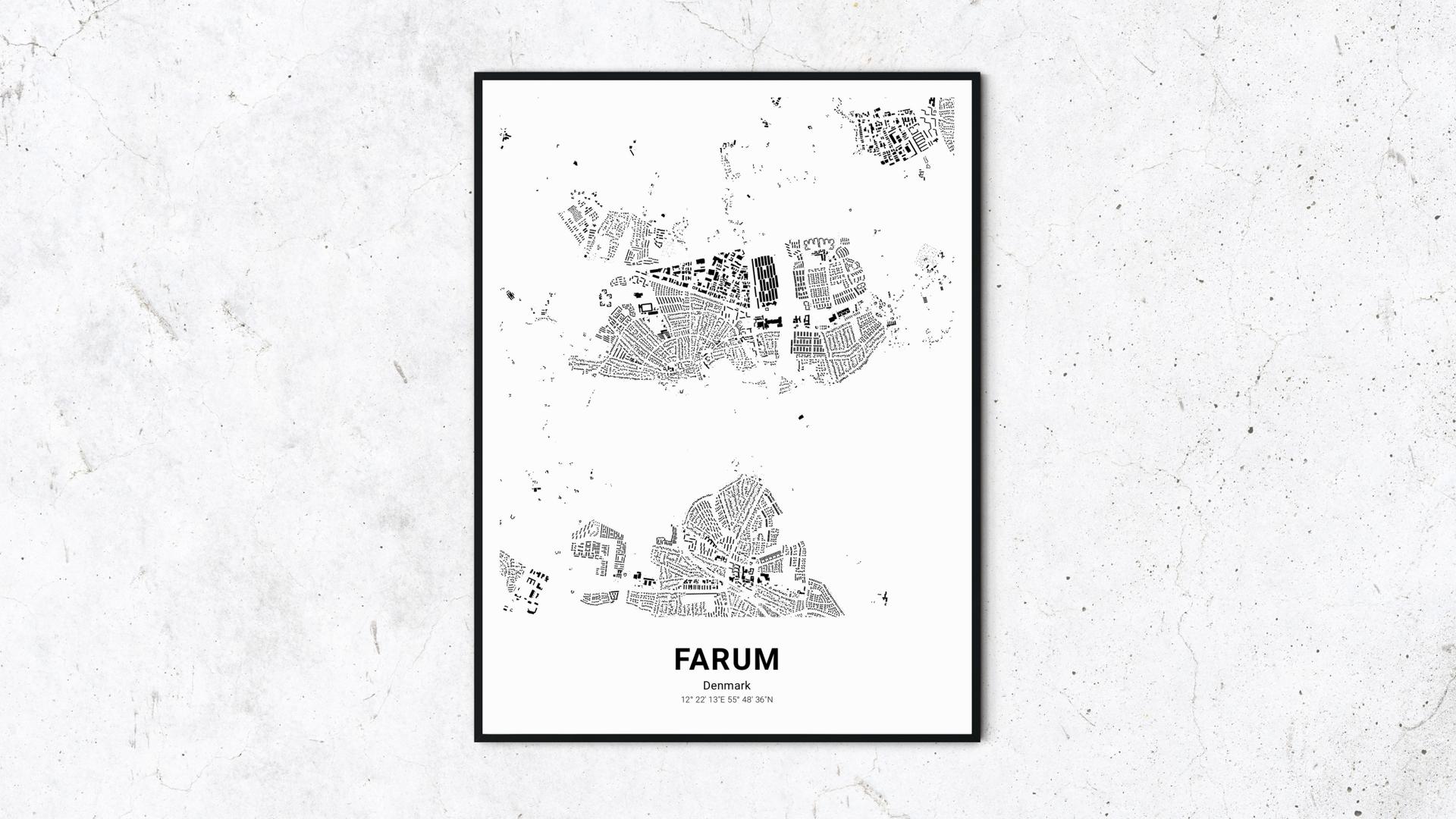 Cartida - Schwarzplan von Farum - Region Hovedstaden - Dänemark