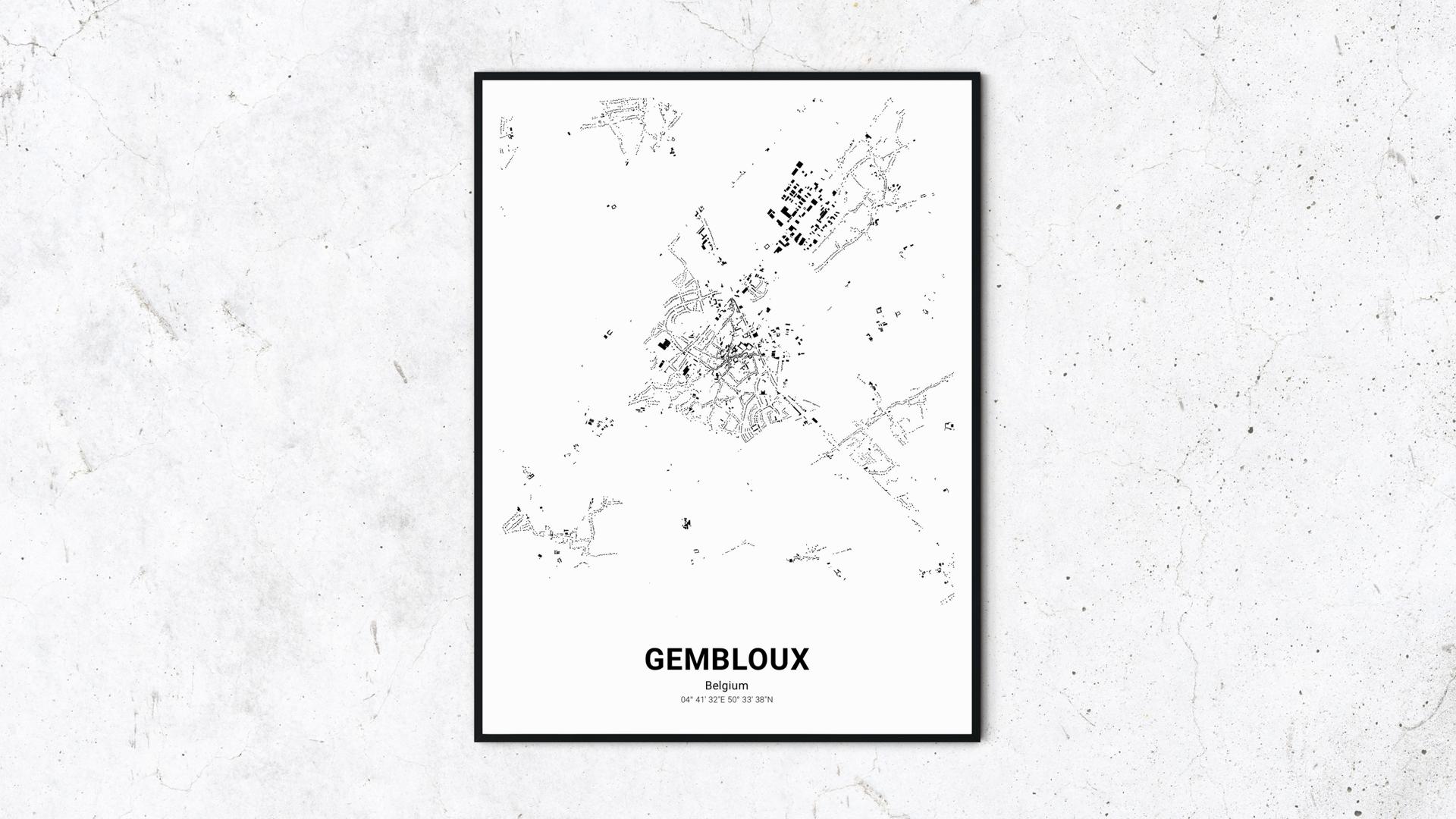 Cartida - Schwarzplan von Gembloux - Wallonie - Belgien