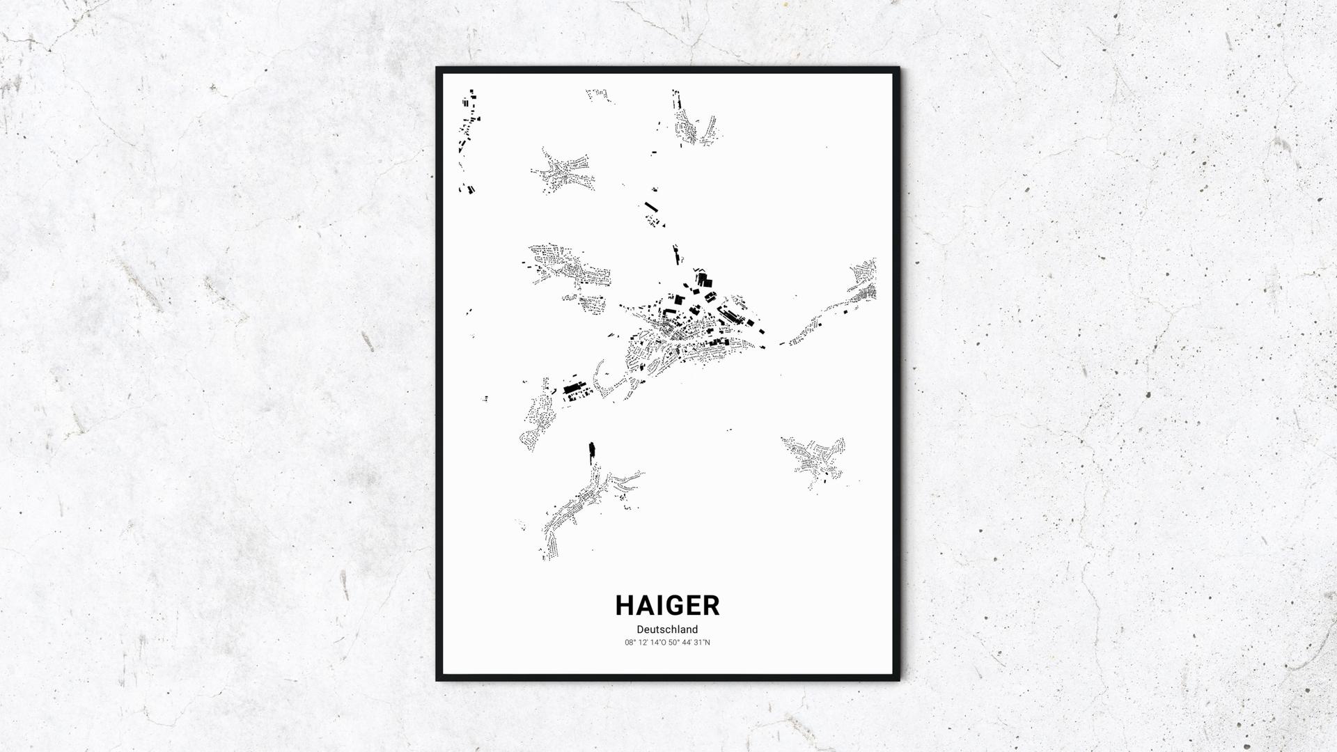 Cartida - Schwarzplan von Haiger - Hessen - Deutschland