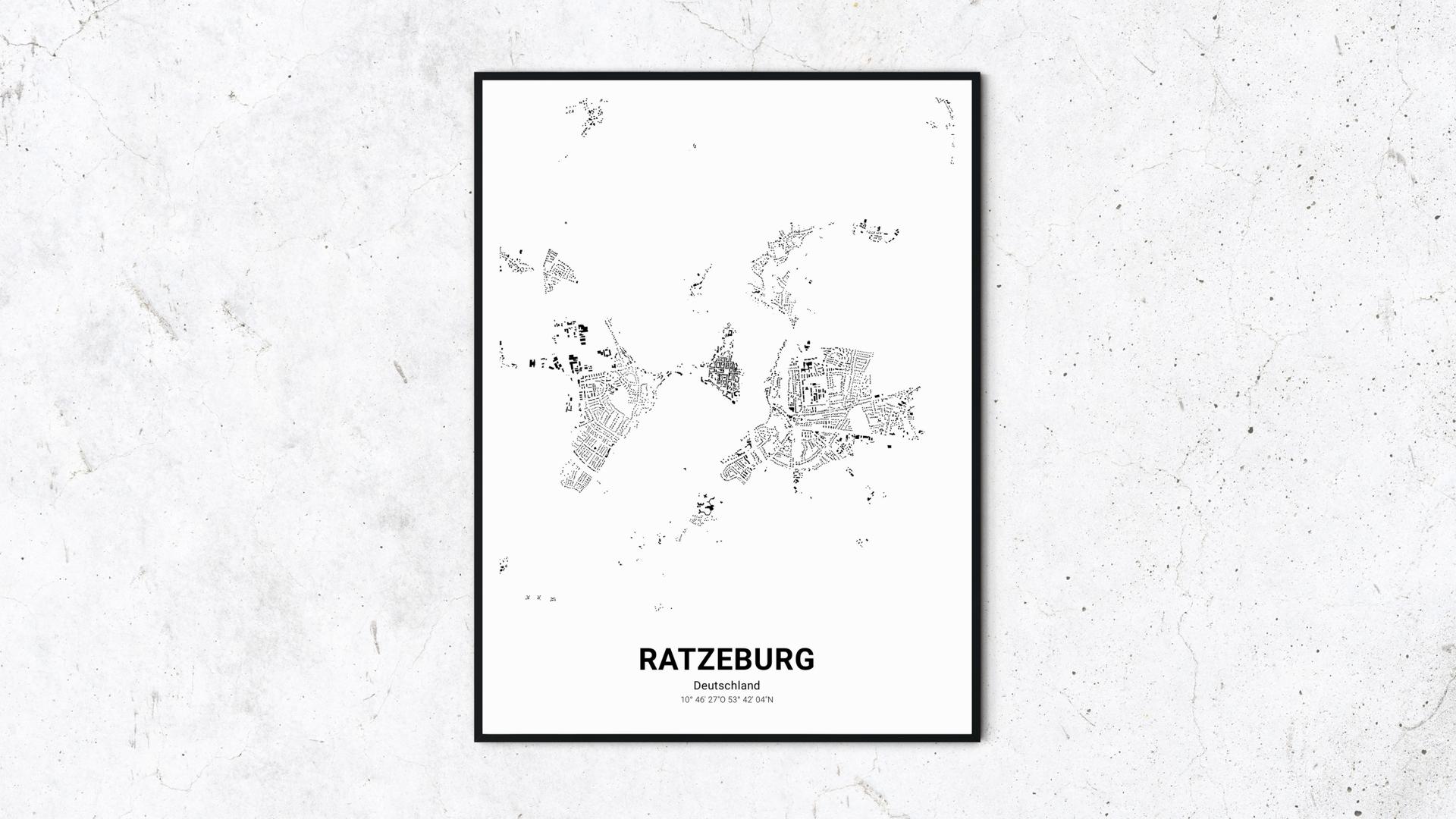 Cartida - Schwarzplan von Ratzeburg - Schleswig-Holstein - Deutschland