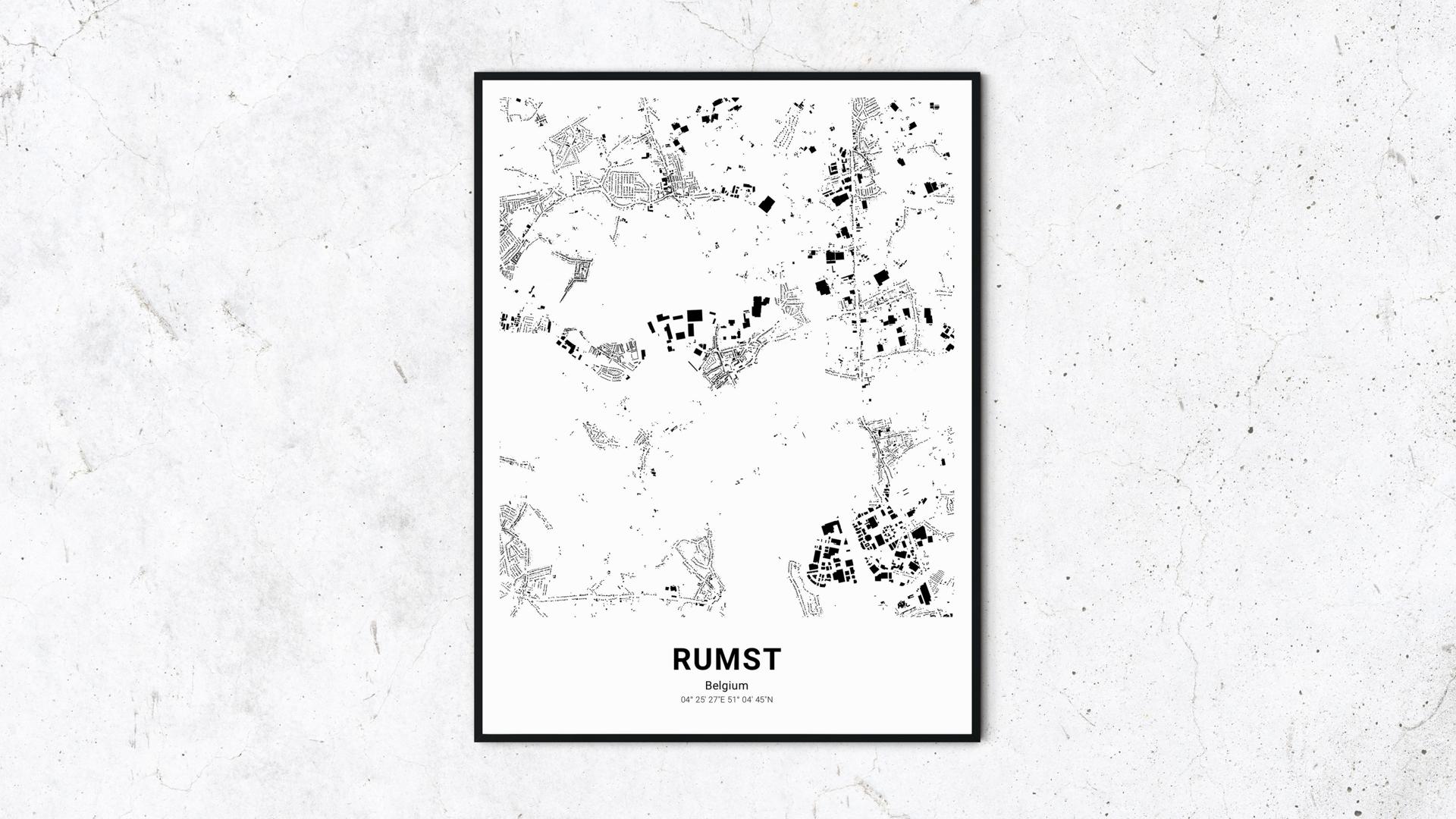 Cartida - Schwarzplan von Rumst - Vlaanderen - Belgien