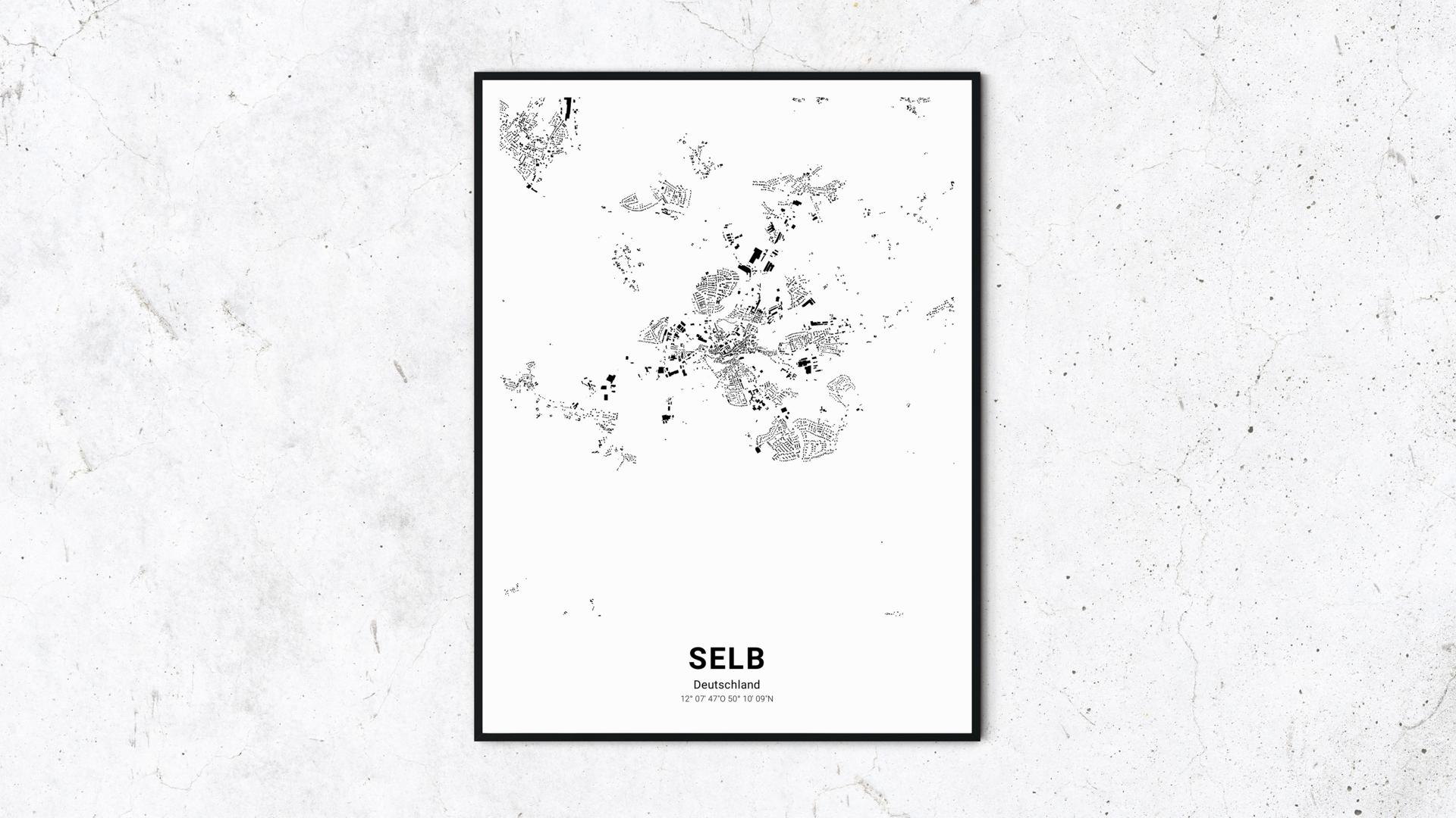 Cartida - Schwarzplan von Selb - Bayern - Deutschland