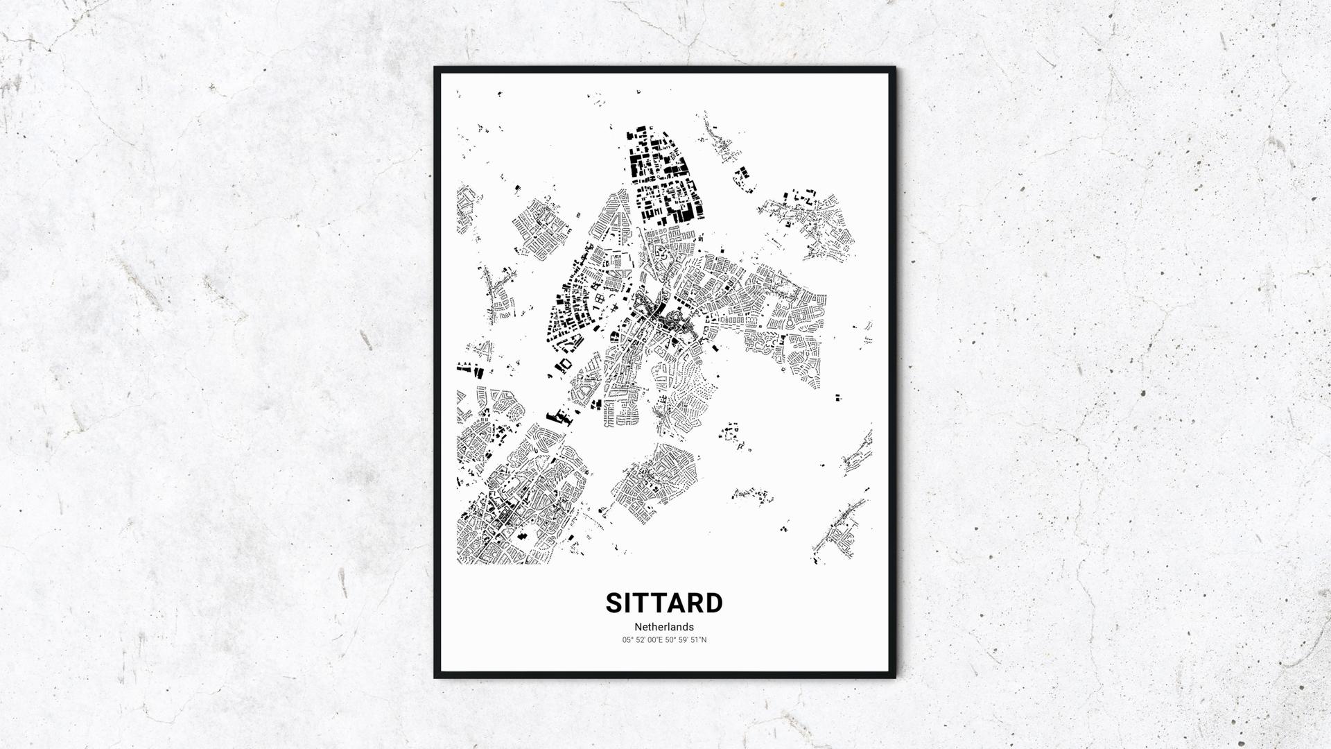 Cartida - Schwarzplan von Sittard - Limburg - Niederlande