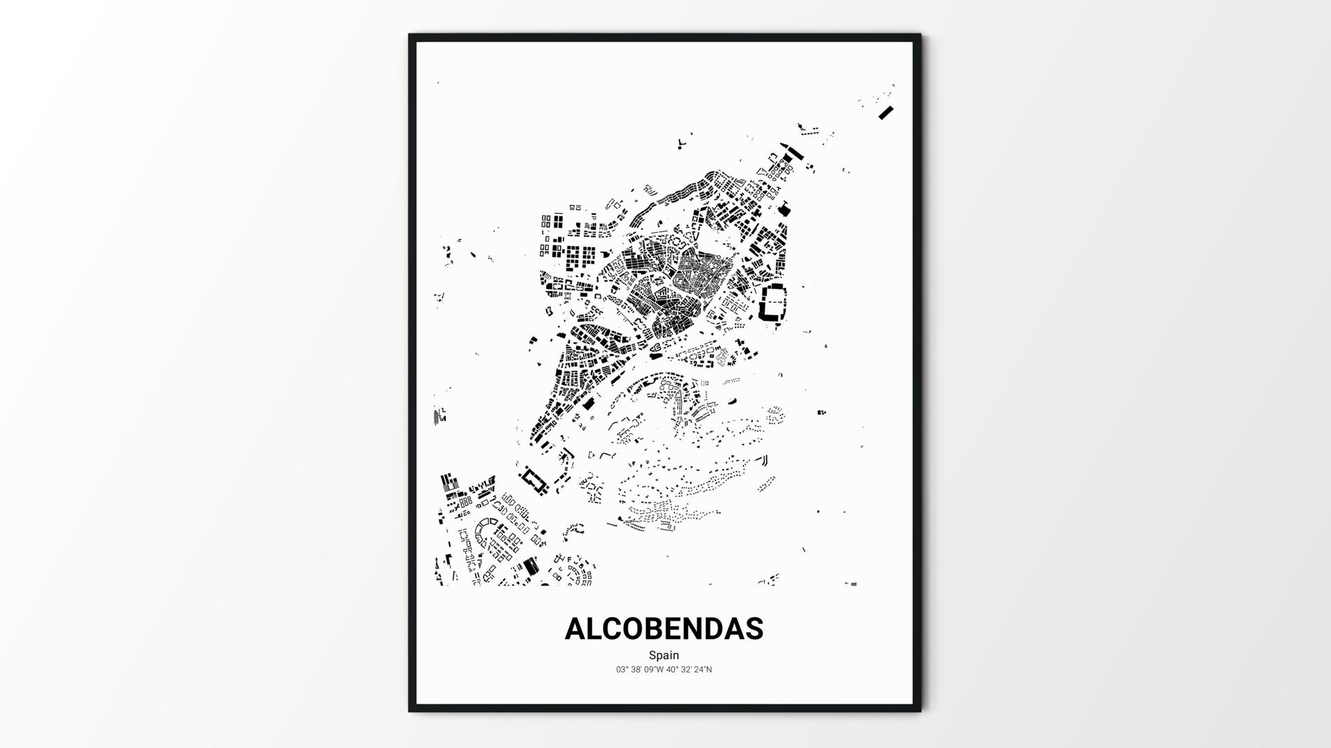 Cartida - Schwarzplan von Alcobendas - Comunidad de Madrid - Spanien