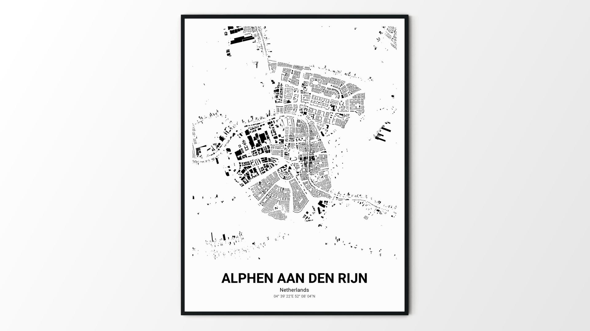 Cartida - Schwarzplan von Alphen am Rhein - Zuid-Holland - Niederlande