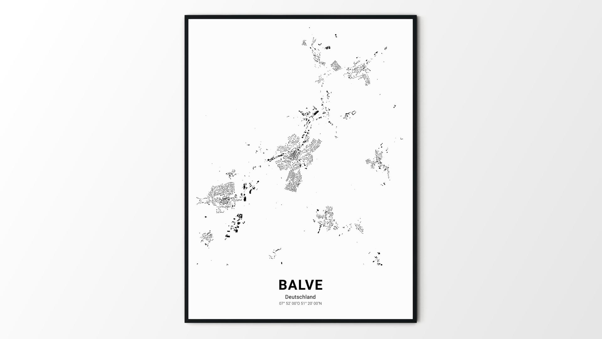 Cartida - Schwarzplan von Balve - Nordrhein-Westfalen - Deutschland