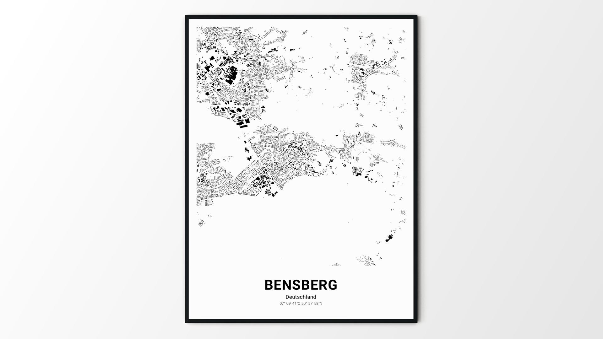 Cartida - Schwarzplan von Bensberg - Nordrhein-Westfalen - Deutschland