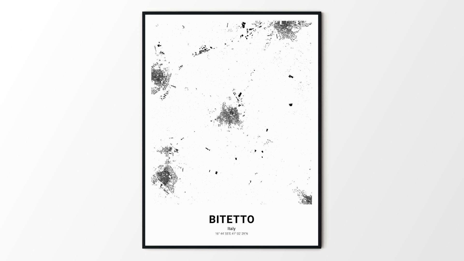 Cartida - Schwarzplan von Bitetto - Puglia - Italien