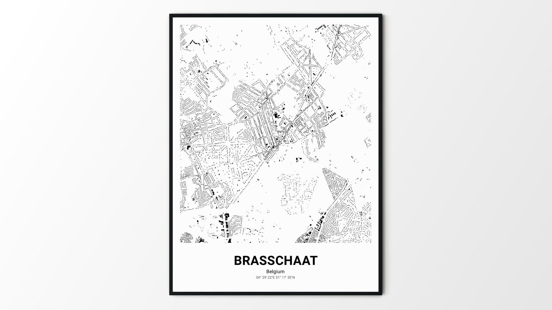 Cartida - Schwarzplan von Brasschaat - Vlaanderen - Belgien