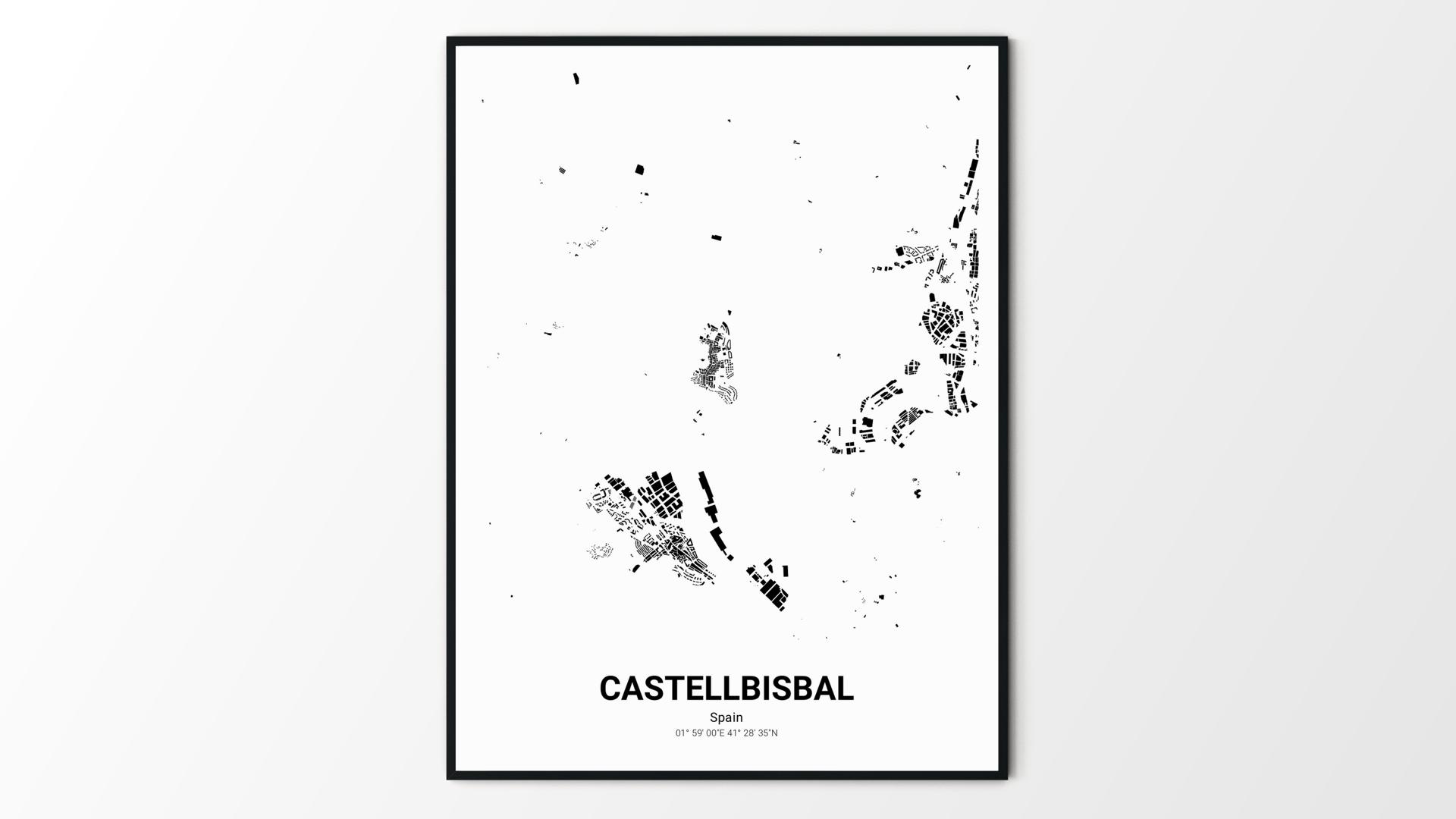 Cartida - Schwarzplan von Castellbisbal - Catalunya - Spanien