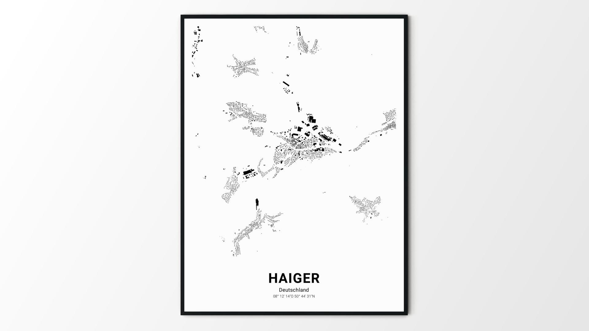 Cartida - Schwarzplan von Haiger - Hessen - Deutschland