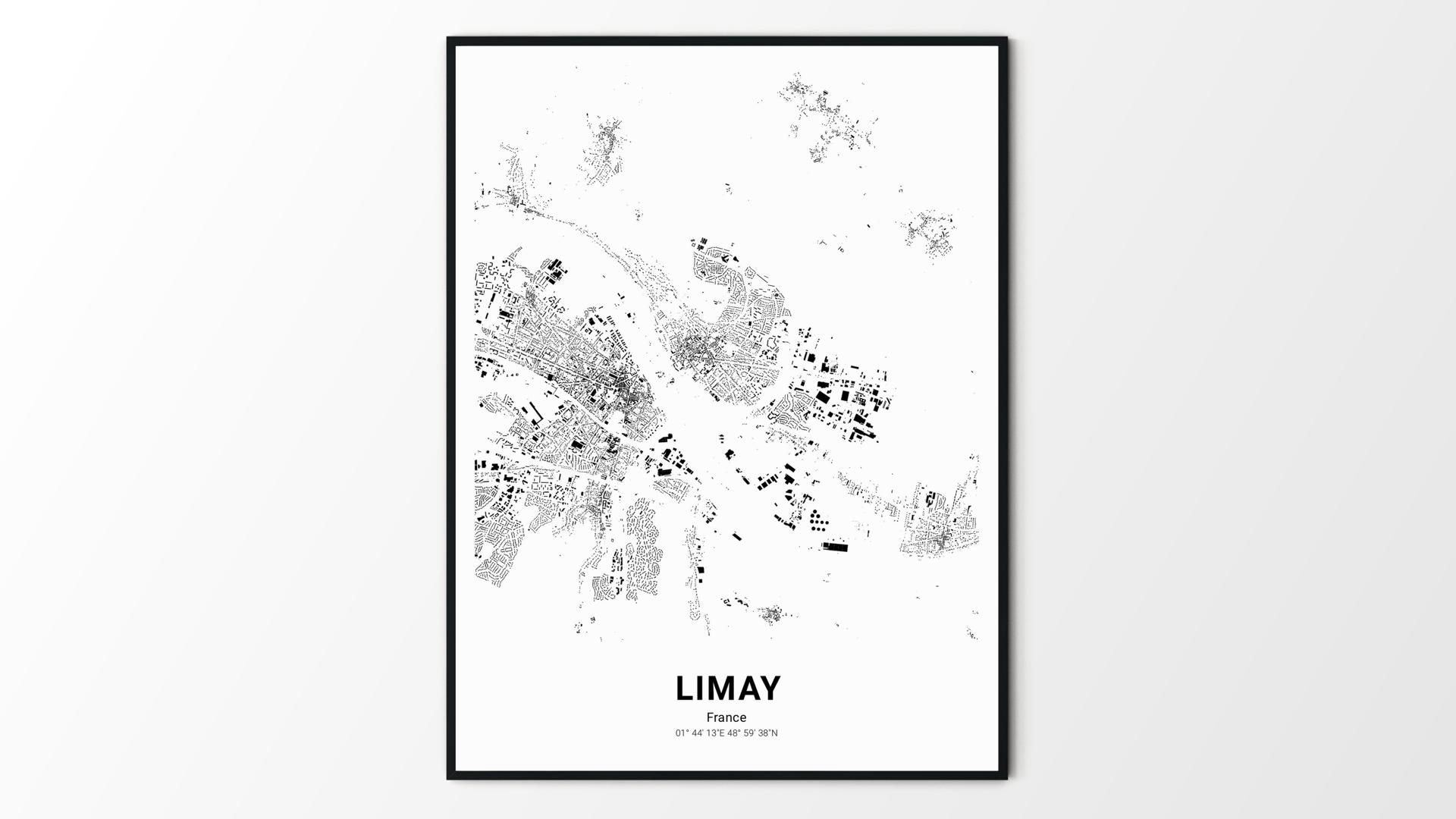 Cartida - Schwarzplan von Limay - Île-de-France - Frankreich