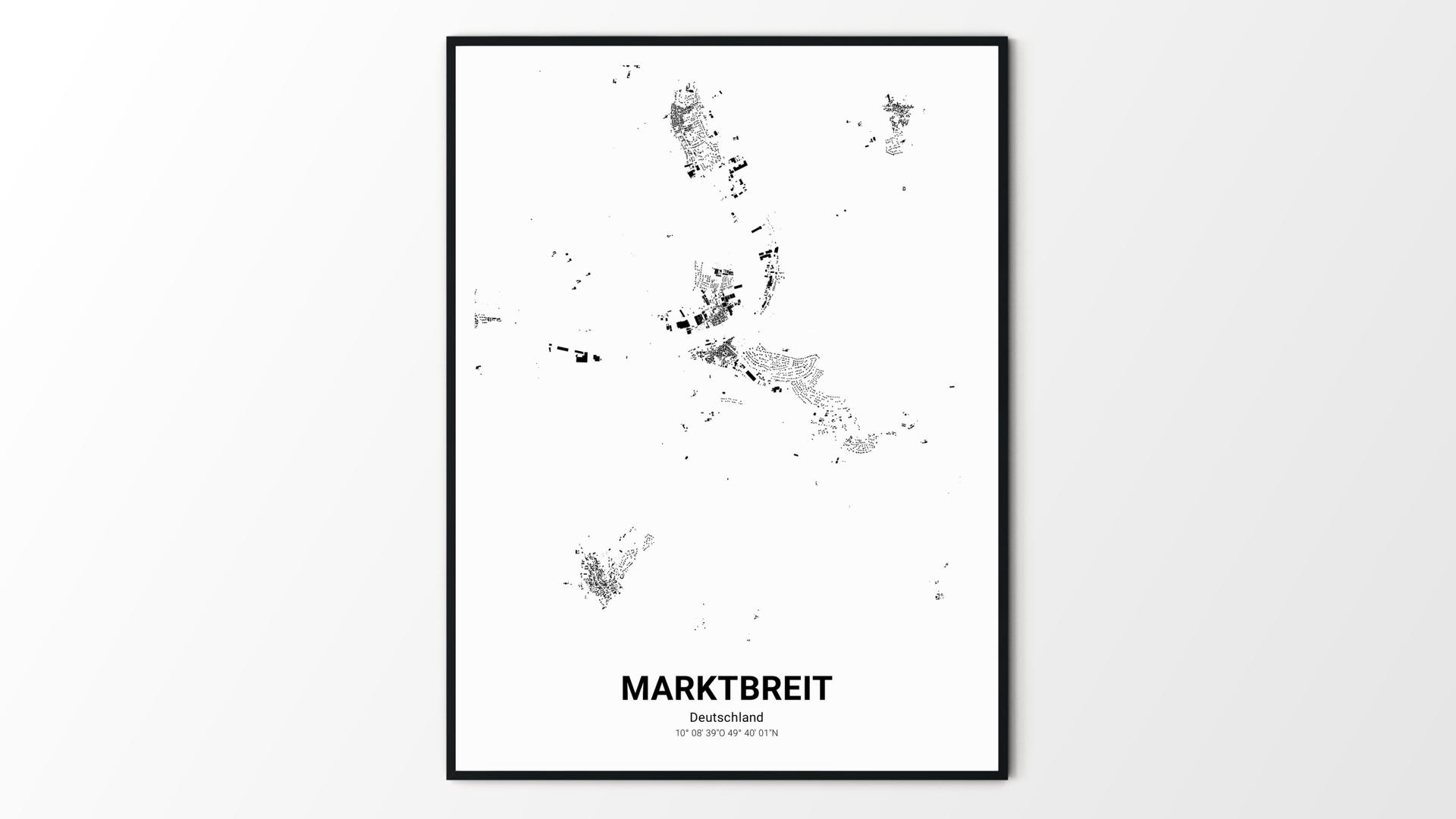 Cartida - Schwarzplan von Marktbreit - Bayern - Deutschland