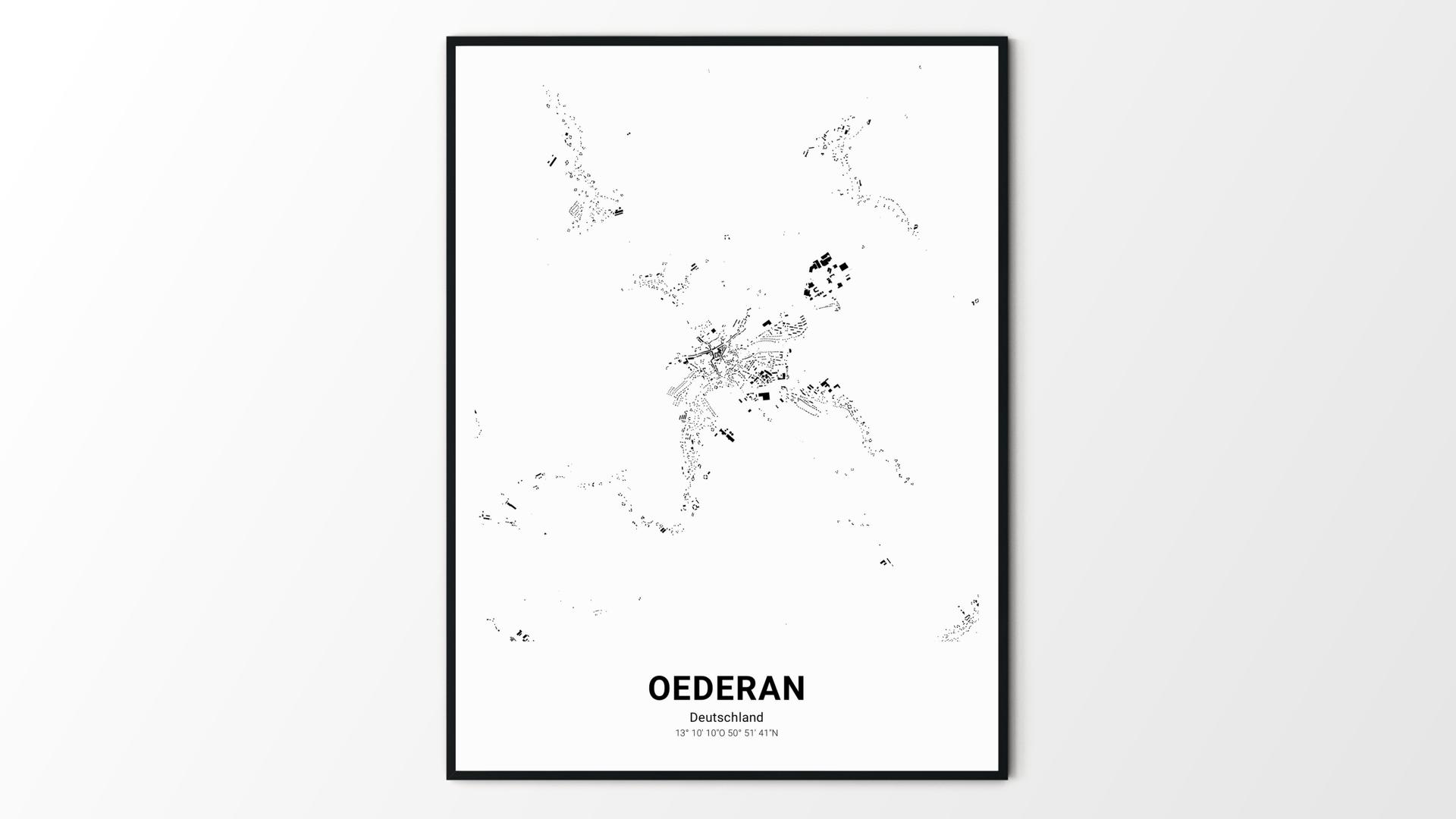 Cartida - Schwarzplan von Oederan - Sachsen - Deutschland