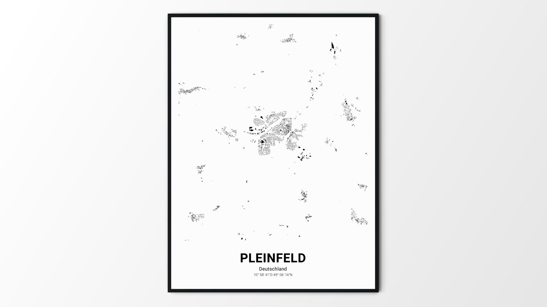 Cartida - Schwarzplan von Pleinfeld - Bayern - Deutschland