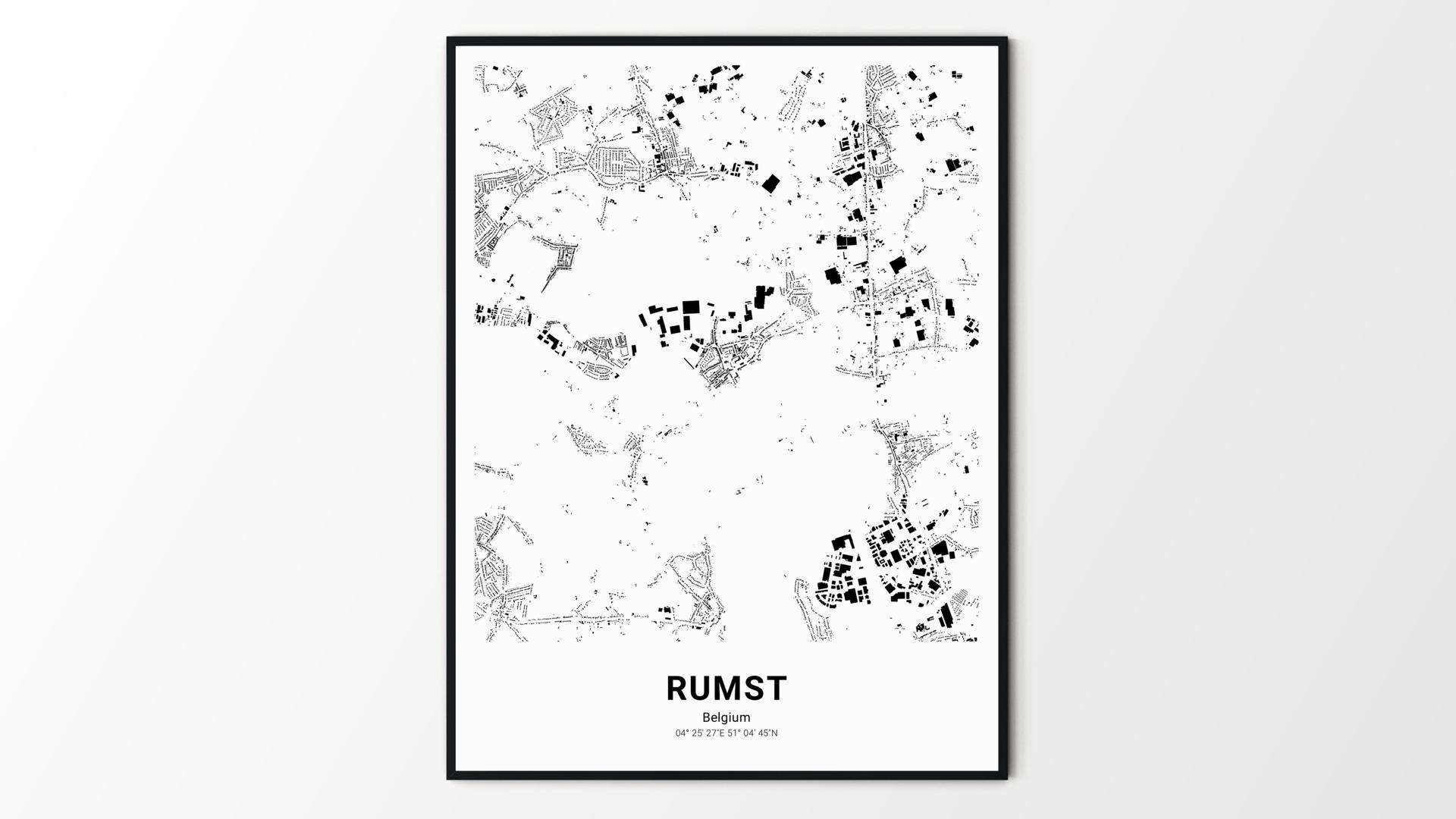 Cartida - Schwarzplan von Rumst - Vlaanderen - Belgien