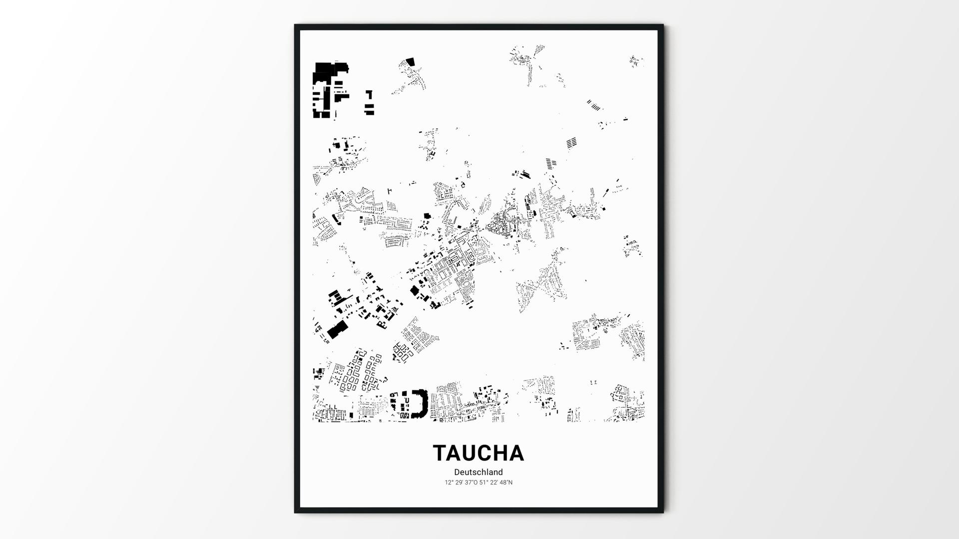 Cartida - Schwarzplan von Taucha - Sachsen - Deutschland