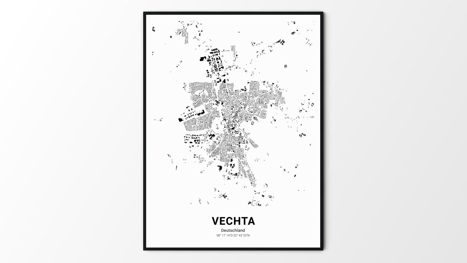 Cartida - Schwarzplan von Vechta - Niedersachsen - Deutschland