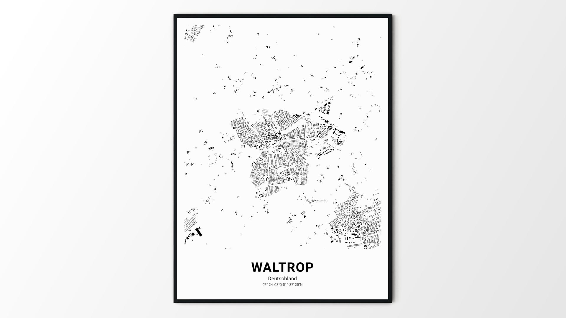 Cartida - Schwarzplan von Waltrop - Nordrhein-Westfalen - Deutschland