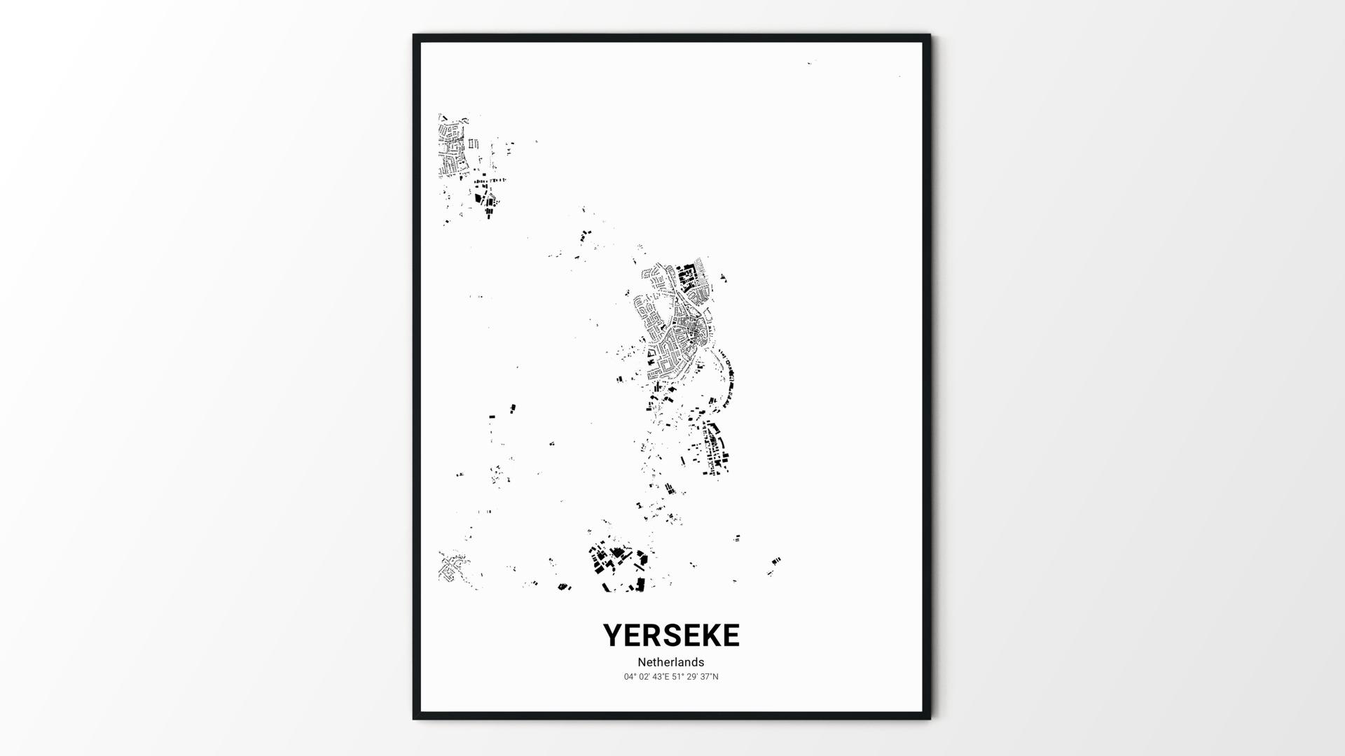 Cartida - Schwarzplan von Yerseke - Zeeland - Niederlande