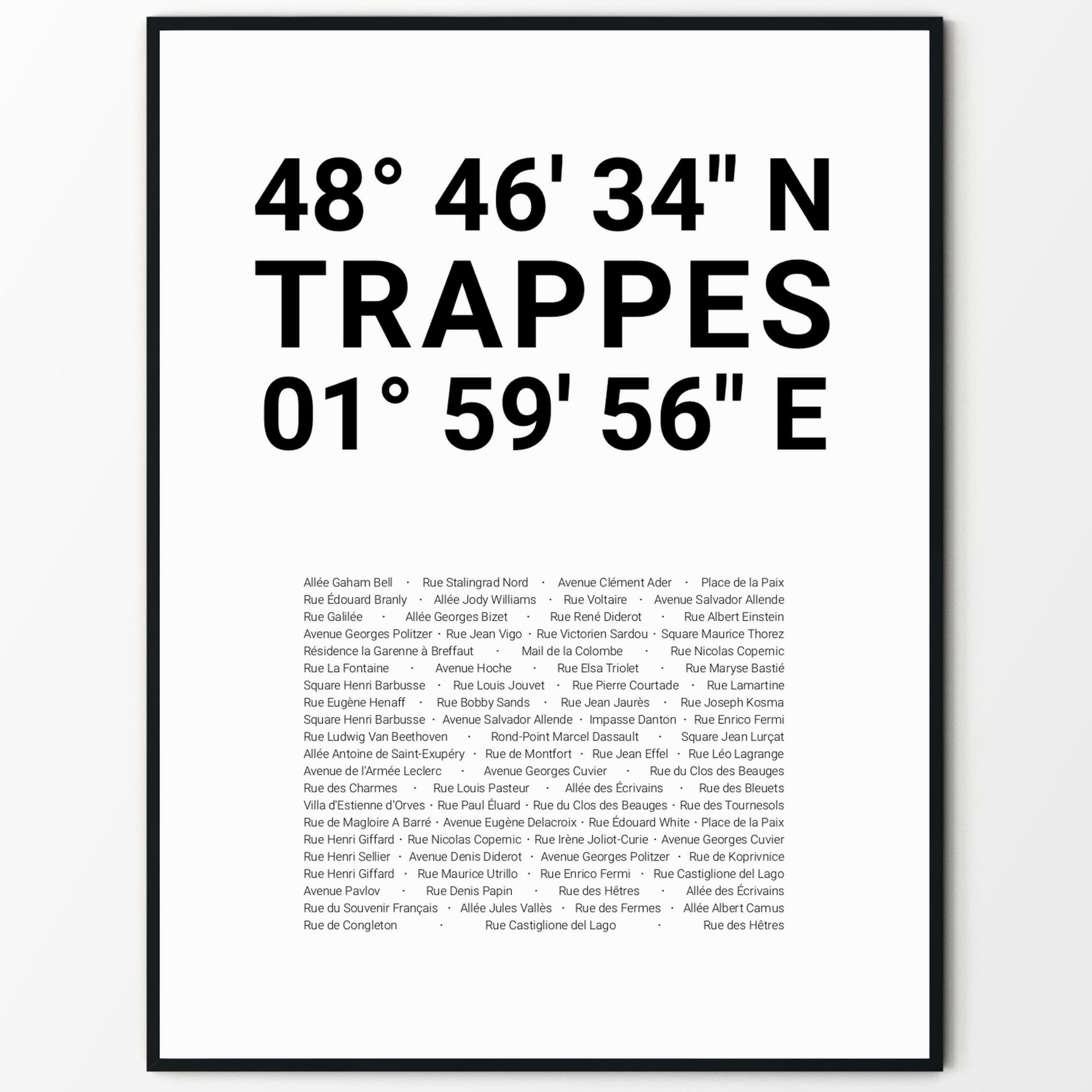 Cartida - Dein Koordinatenposter von Trappes