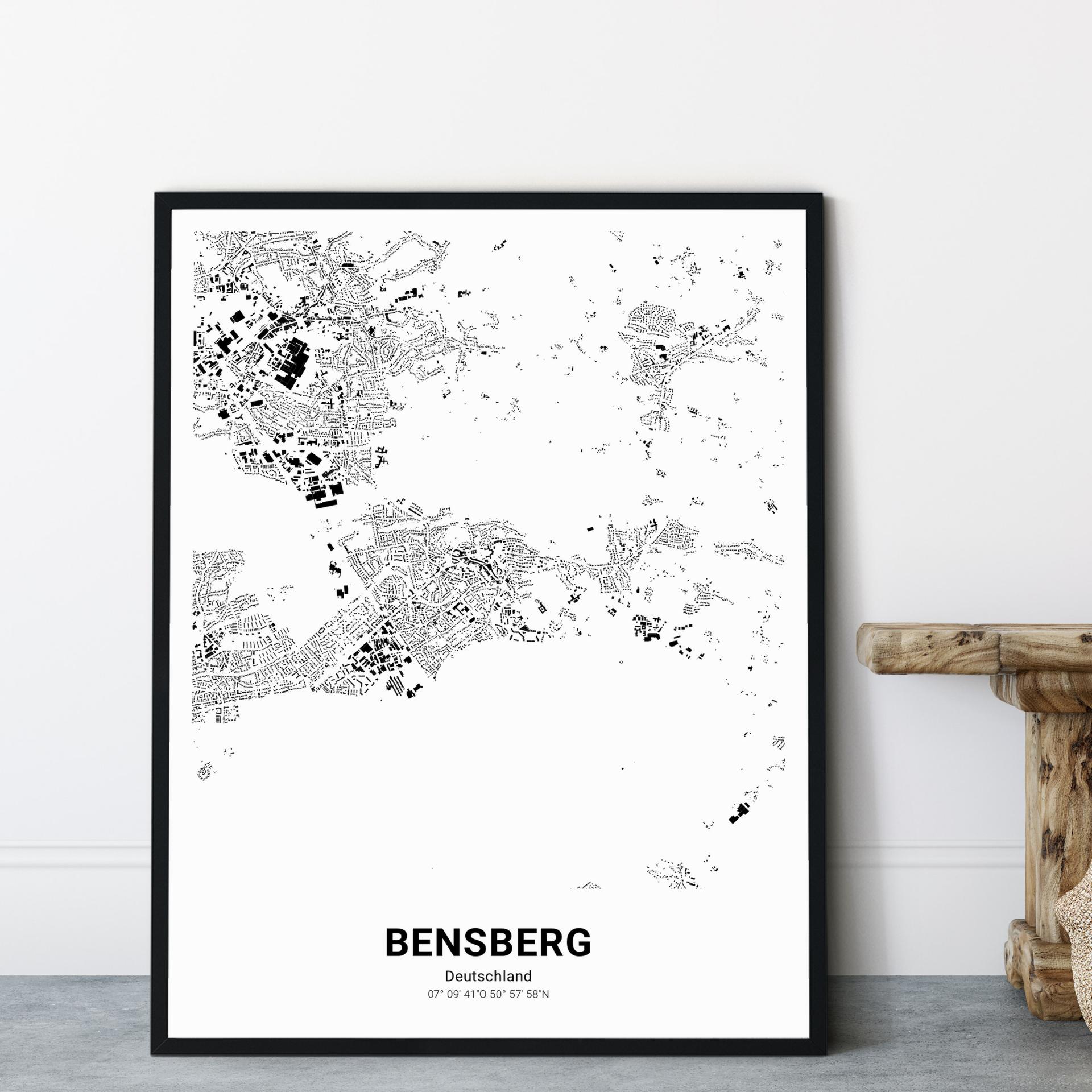 Cartida - Schwarzplan von Bensberg - Nordrhein-Westfalen - Deutschland