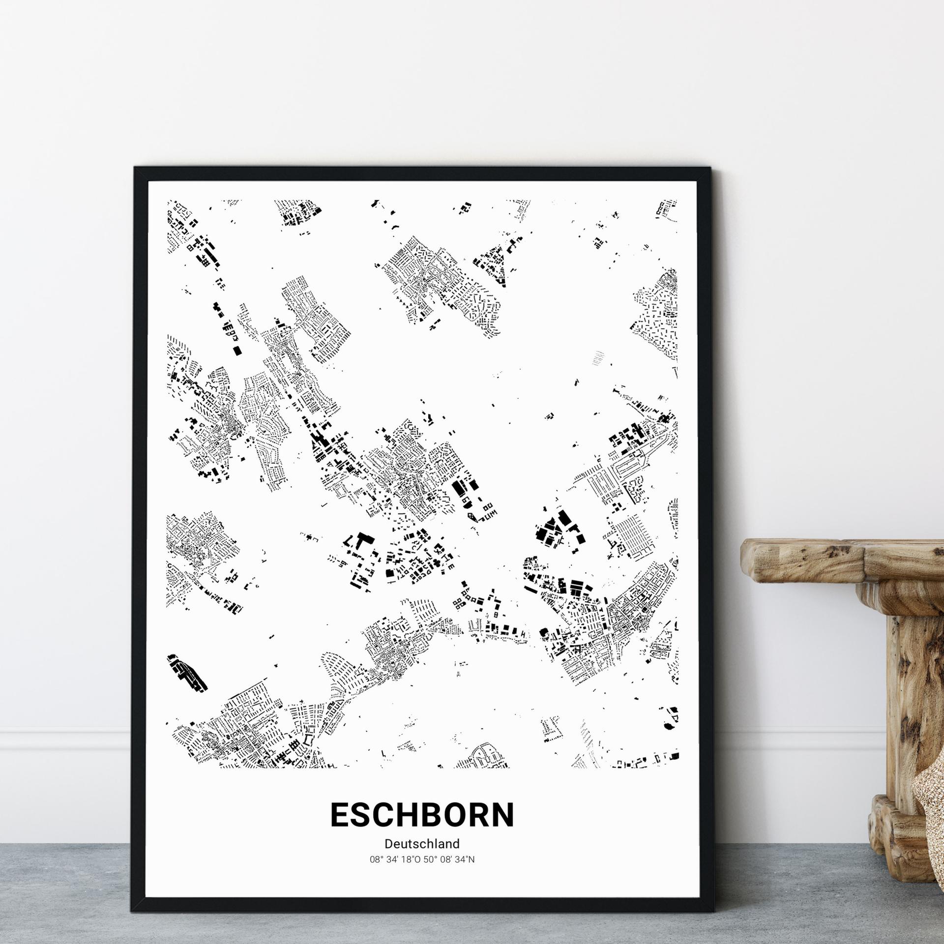 Cartida - Schwarzplan von Eschborn - Hessen - Deutschland