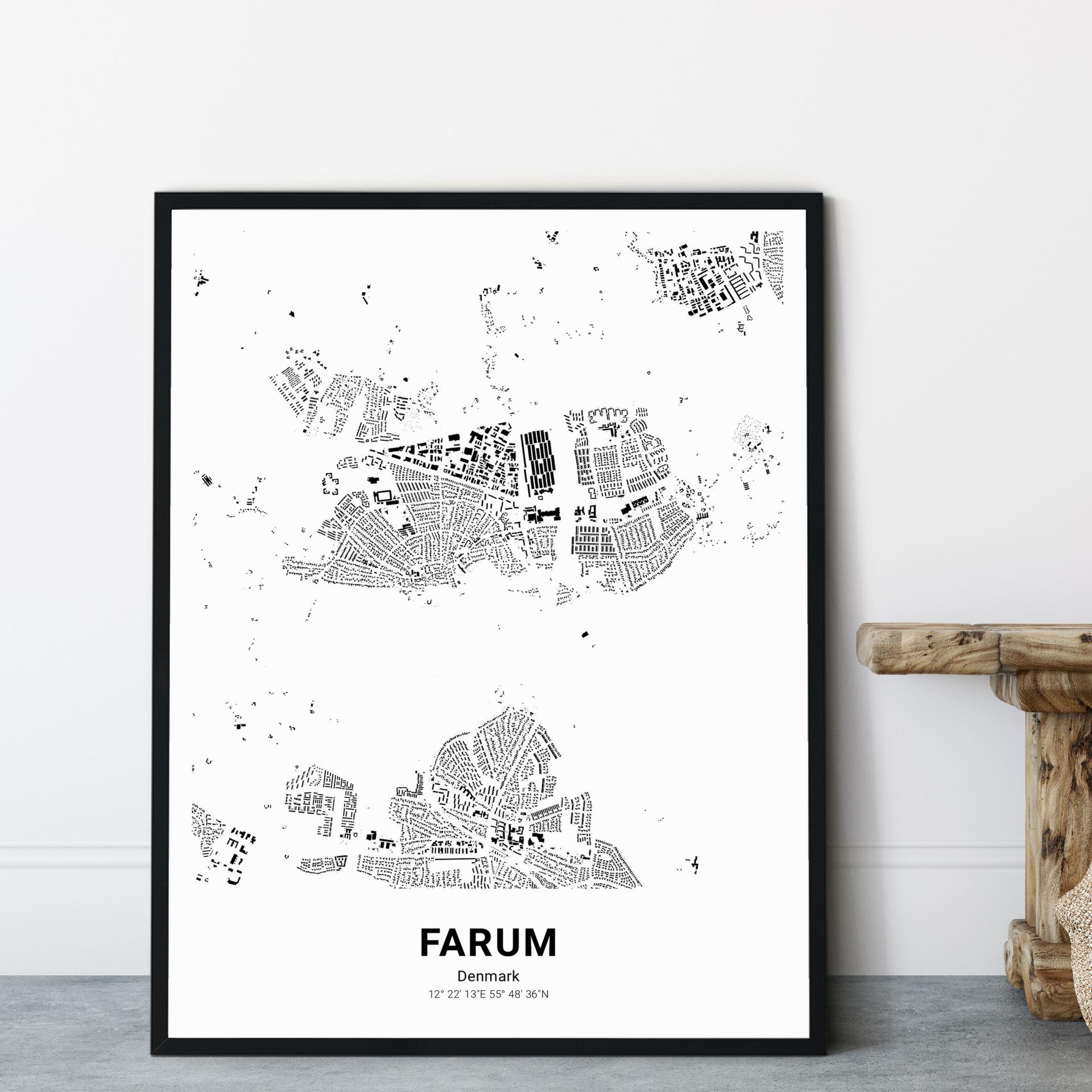 Cartida - Schwarzplan von Farum - Region Hovedstaden - Dänemark