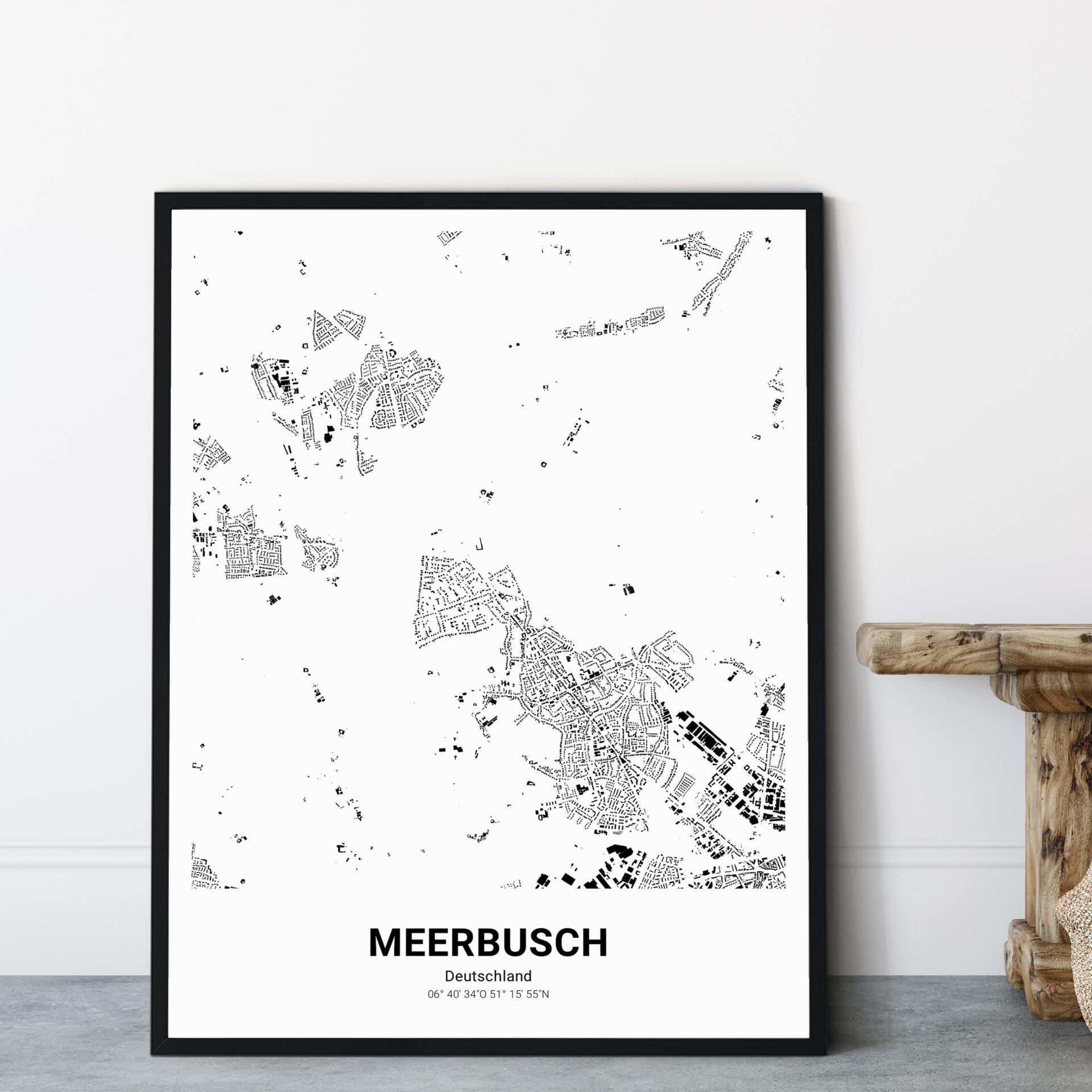 Cartida - Schwarzplan von Meerbusch - Nordrhein-Westfalen - Deutschland