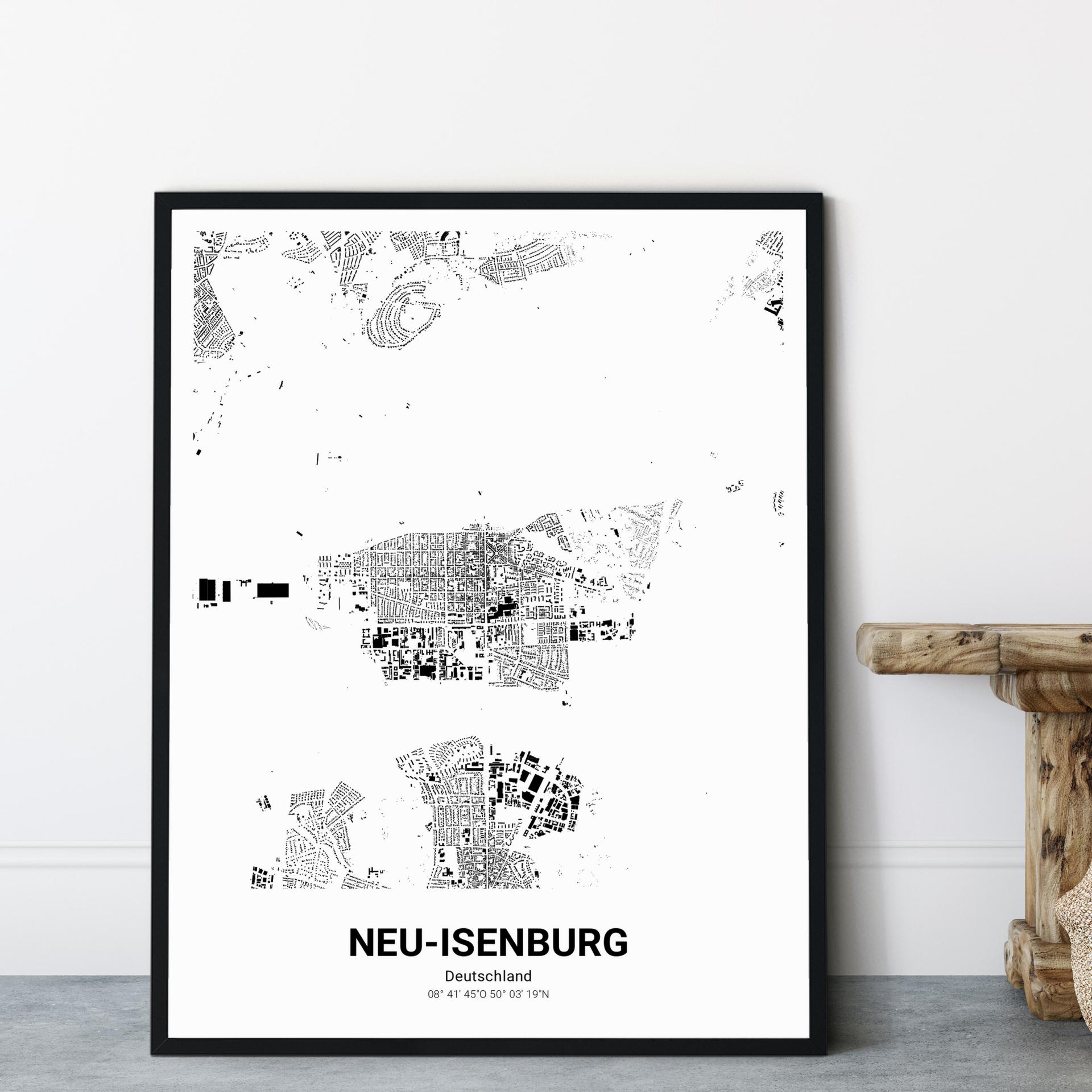 Cartida - Schwarzplan von Neu-Isenburg - Hessen - Deutschland