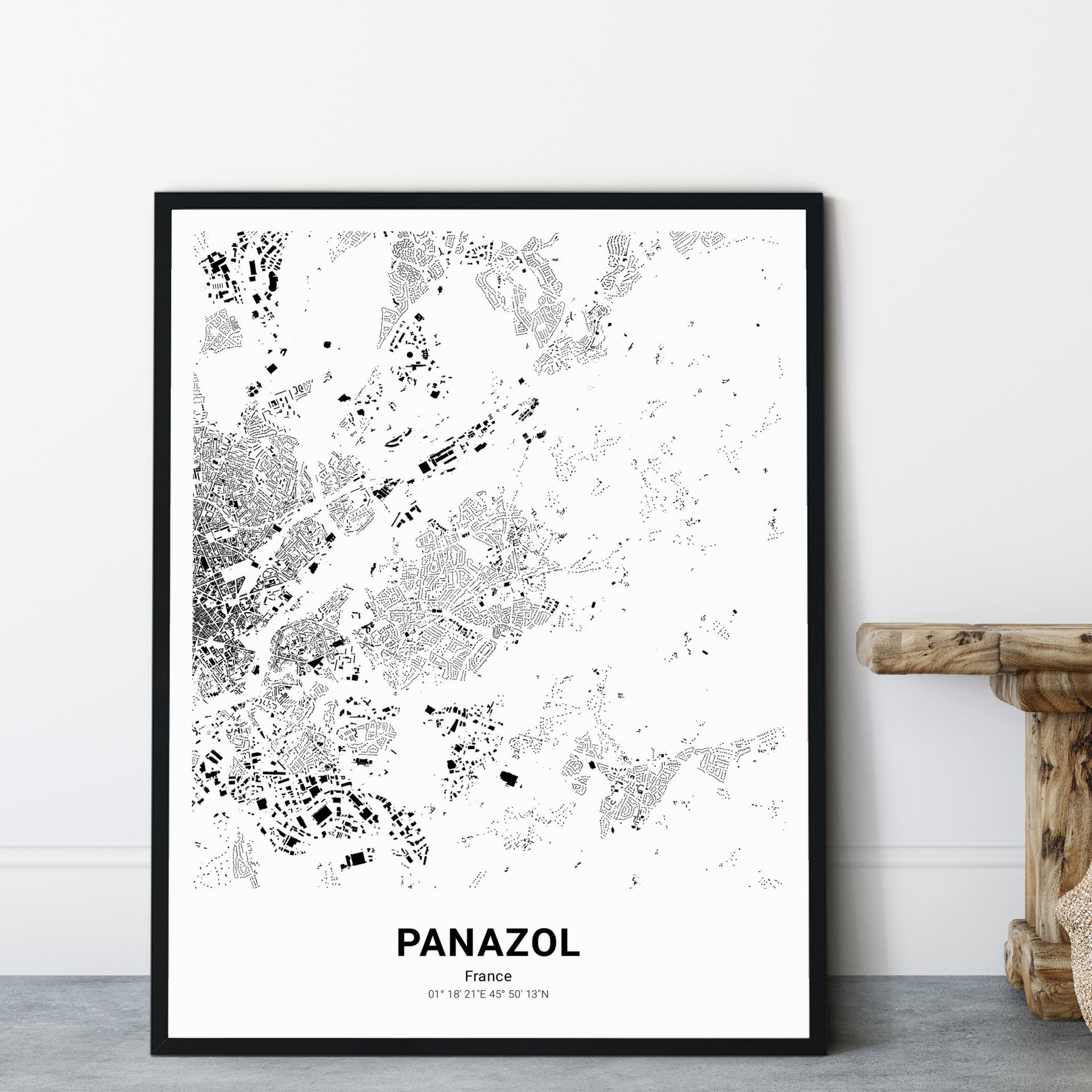 Cartida - Schwarzplan von Panazol - Nouvelle-Aquitaine - Frankreich