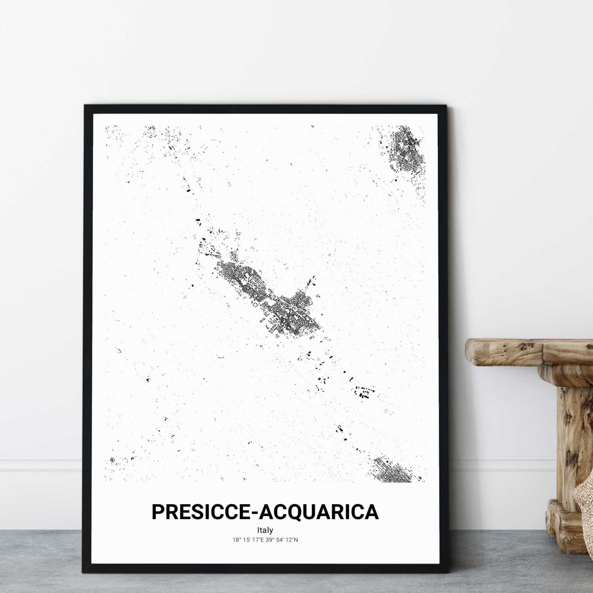 Cartida - Schwarzplan von Presicce-Acquarica - Puglia - Italien