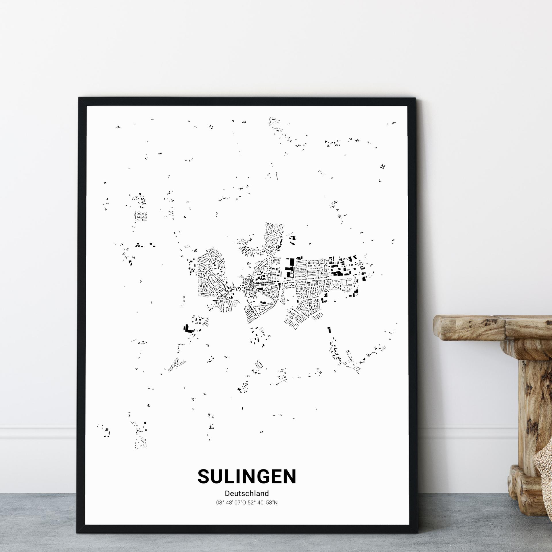 Cartida - Schwarzplan von Sulingen - Niedersachsen - Deutschland