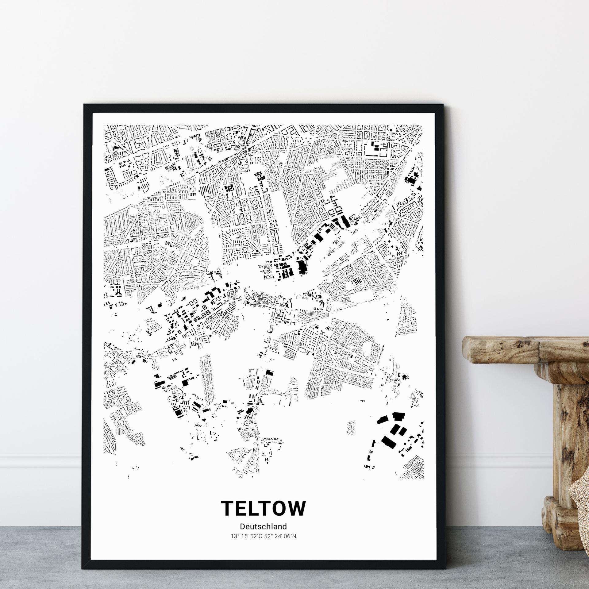 Cartida - Schwarzplan von Teltow - Brandenburg - Deutschland