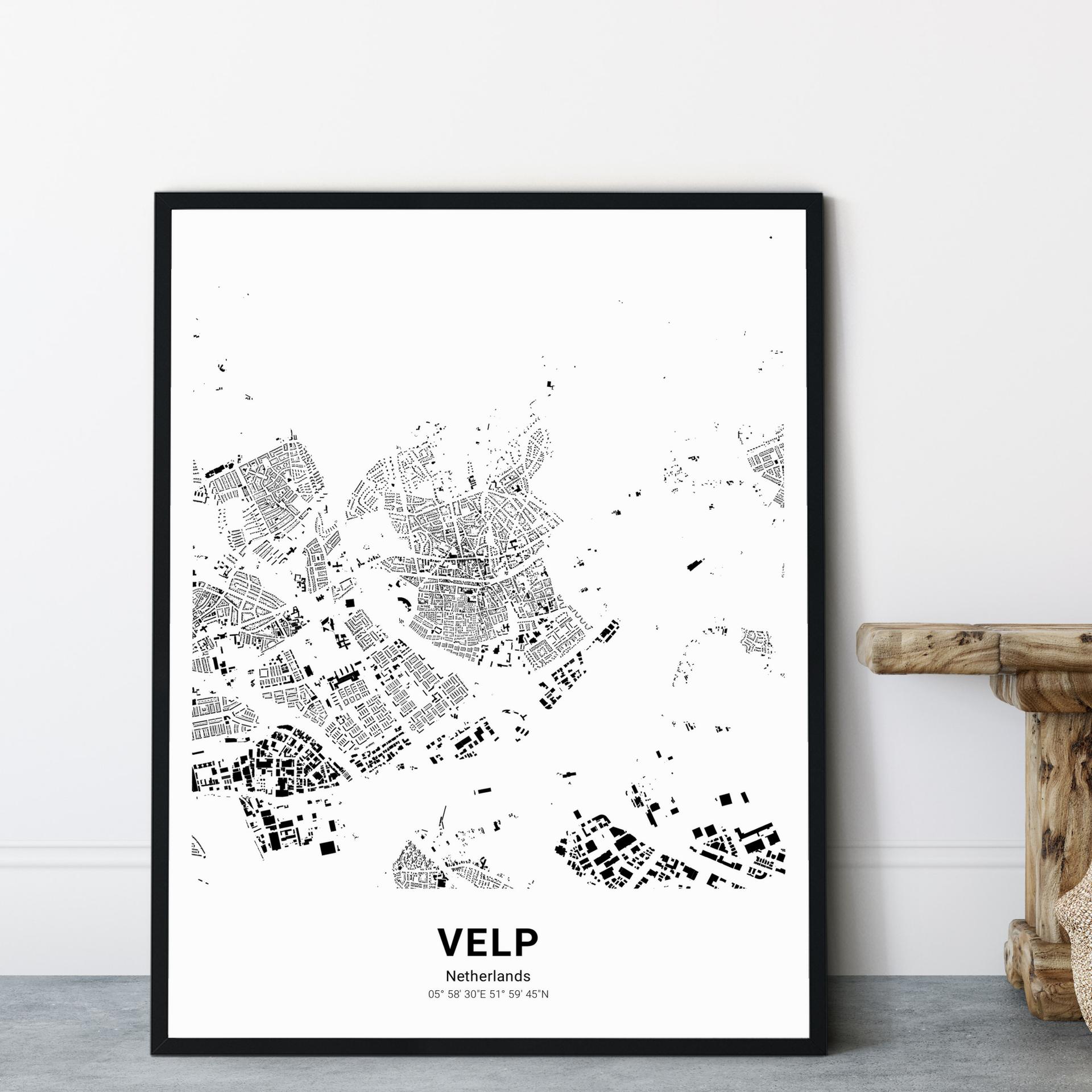 Cartida - Schwarzplan von Velp - Gelderland - Niederlande