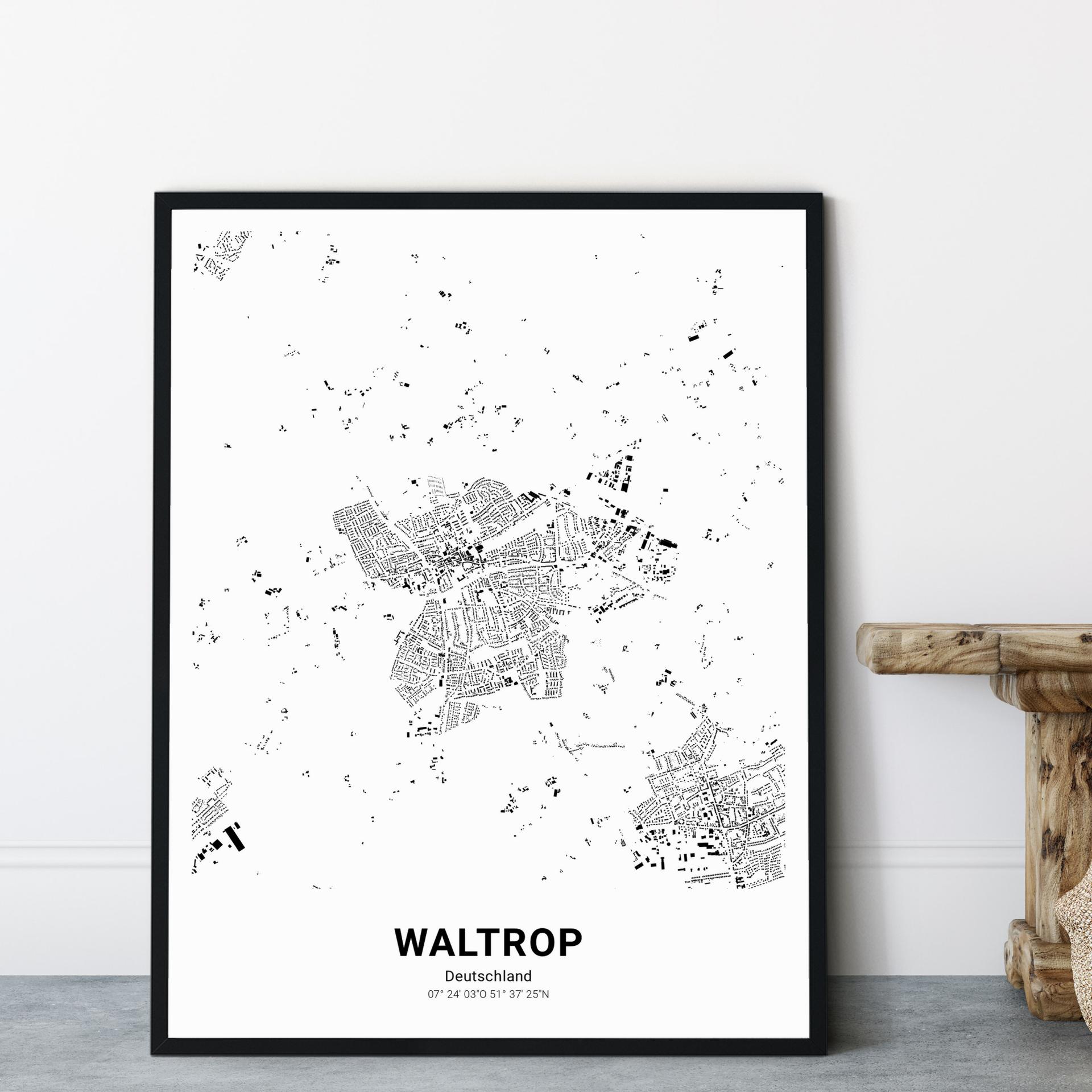 Cartida - Schwarzplan von Waltrop - Nordrhein-Westfalen - Deutschland